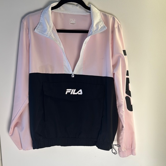 Fila | Jackets & Coats | Fila Pink And Black Teddy Jacket | Poshmark